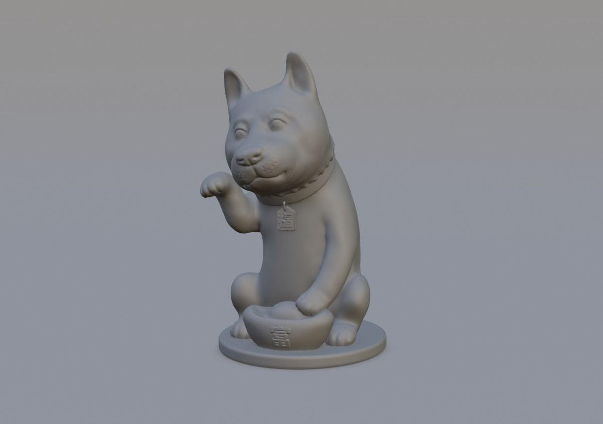Maneki dog 3D model 3D printable | CGTrader