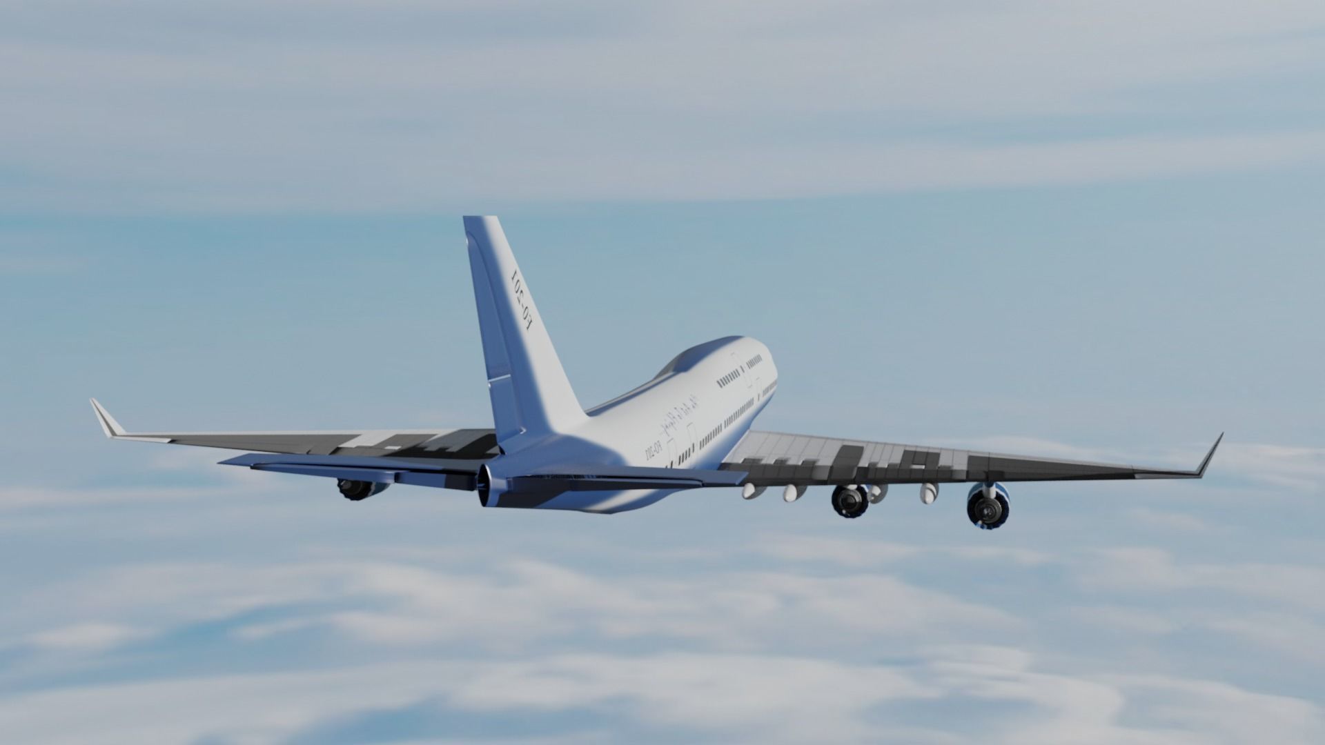 3D model 747-100 Airplane Model with flexible design textures VR / AR ...