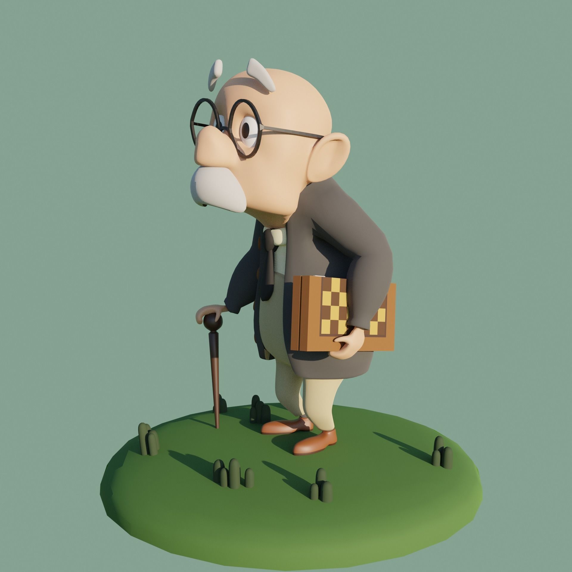 3D model Toon oldman Dave VR / AR / low-poly | CGTrader
