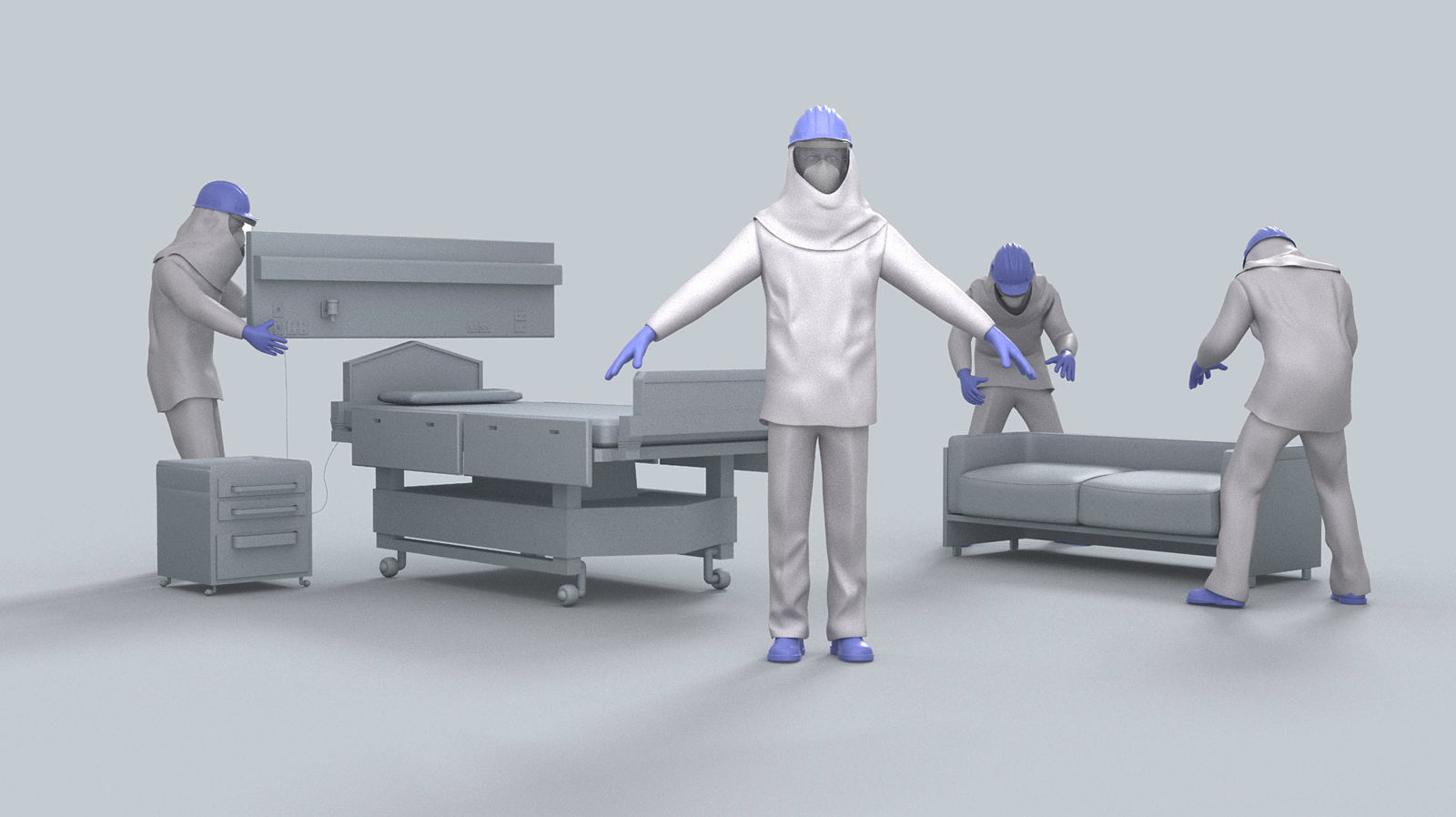 PPE Doctor Clothing Man 3D model animated | CGTrader