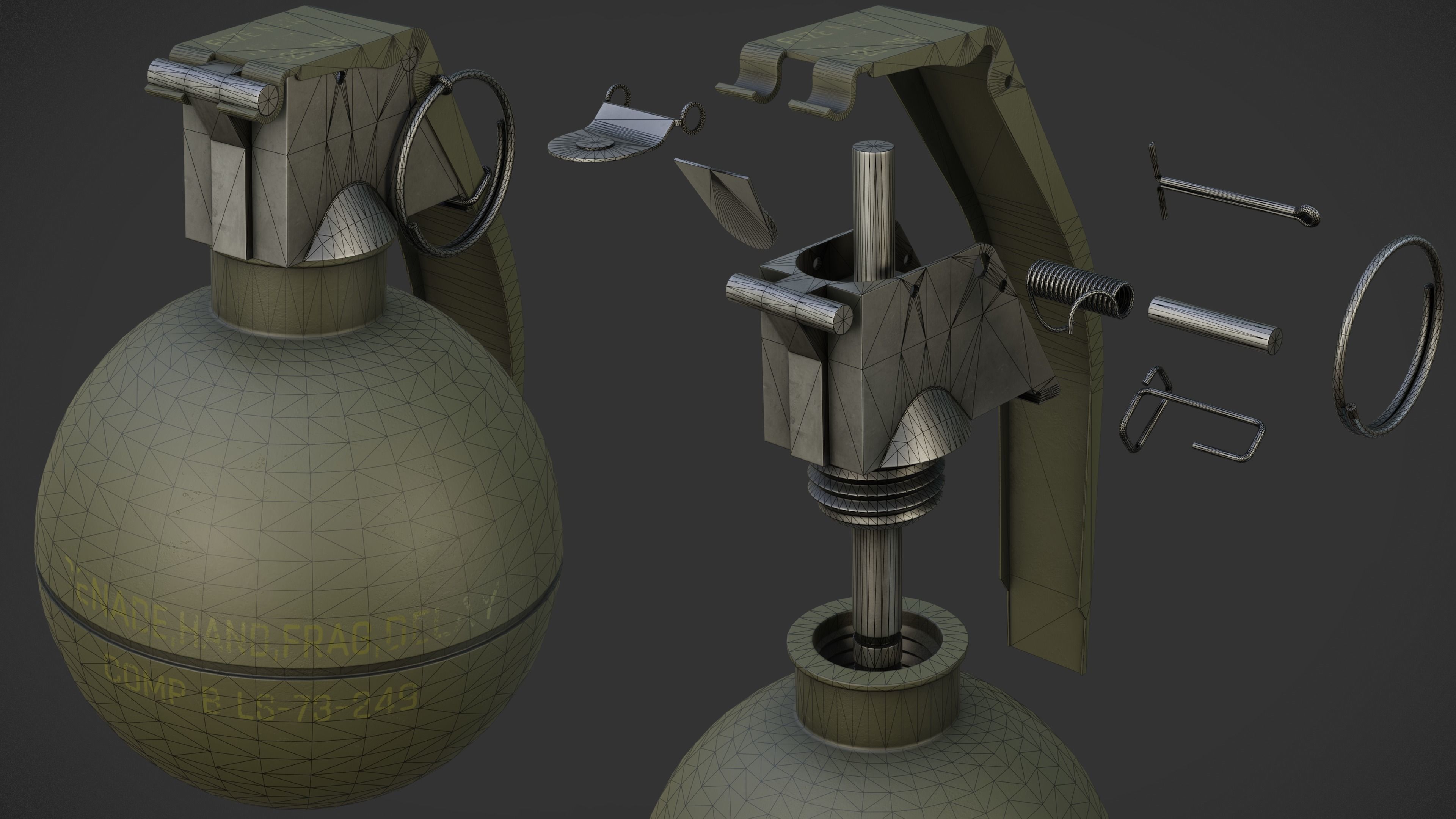 3D model M67 Grenade VR / AR / low-poly | CGTrader