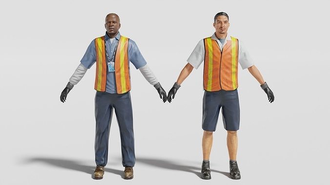 3D model 3d airport employee worker VR / AR / low-poly | CGTrader