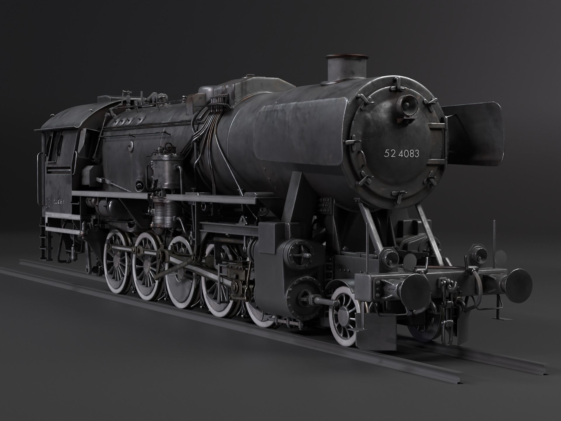 3D model BR-52 Steam Locomotive Set VR / AR / low-poly | CGTrader