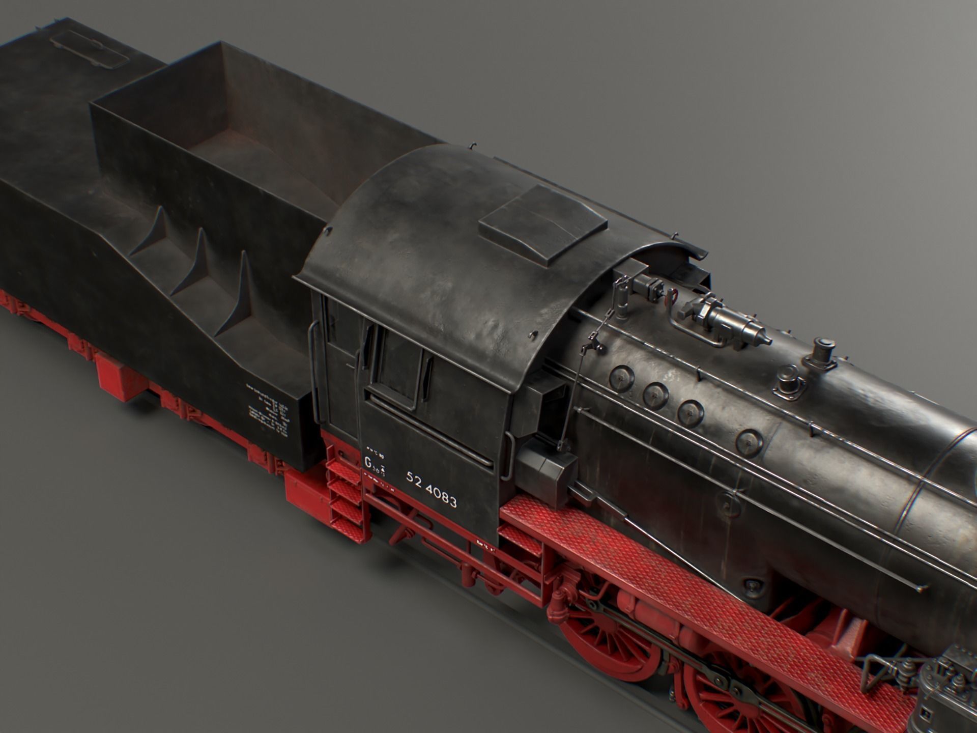 3D model BR-52 Steam Locomotive Set VR / AR / low-poly | CGTrader