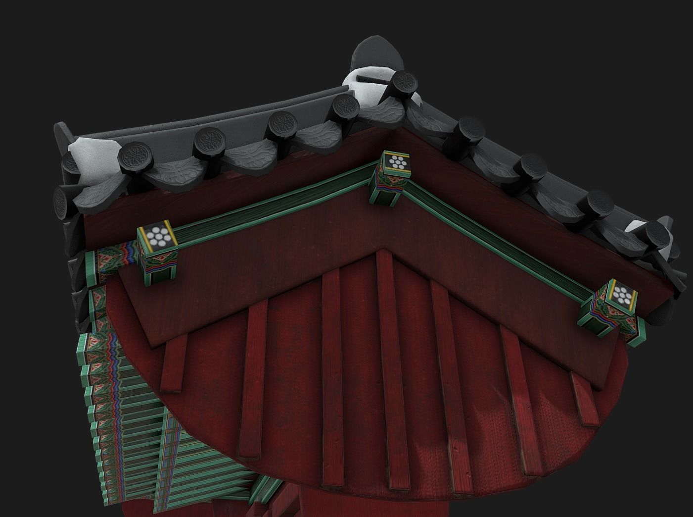 3D model Korean Traditional House Hanok Door 02 VR / AR / low-poly ...