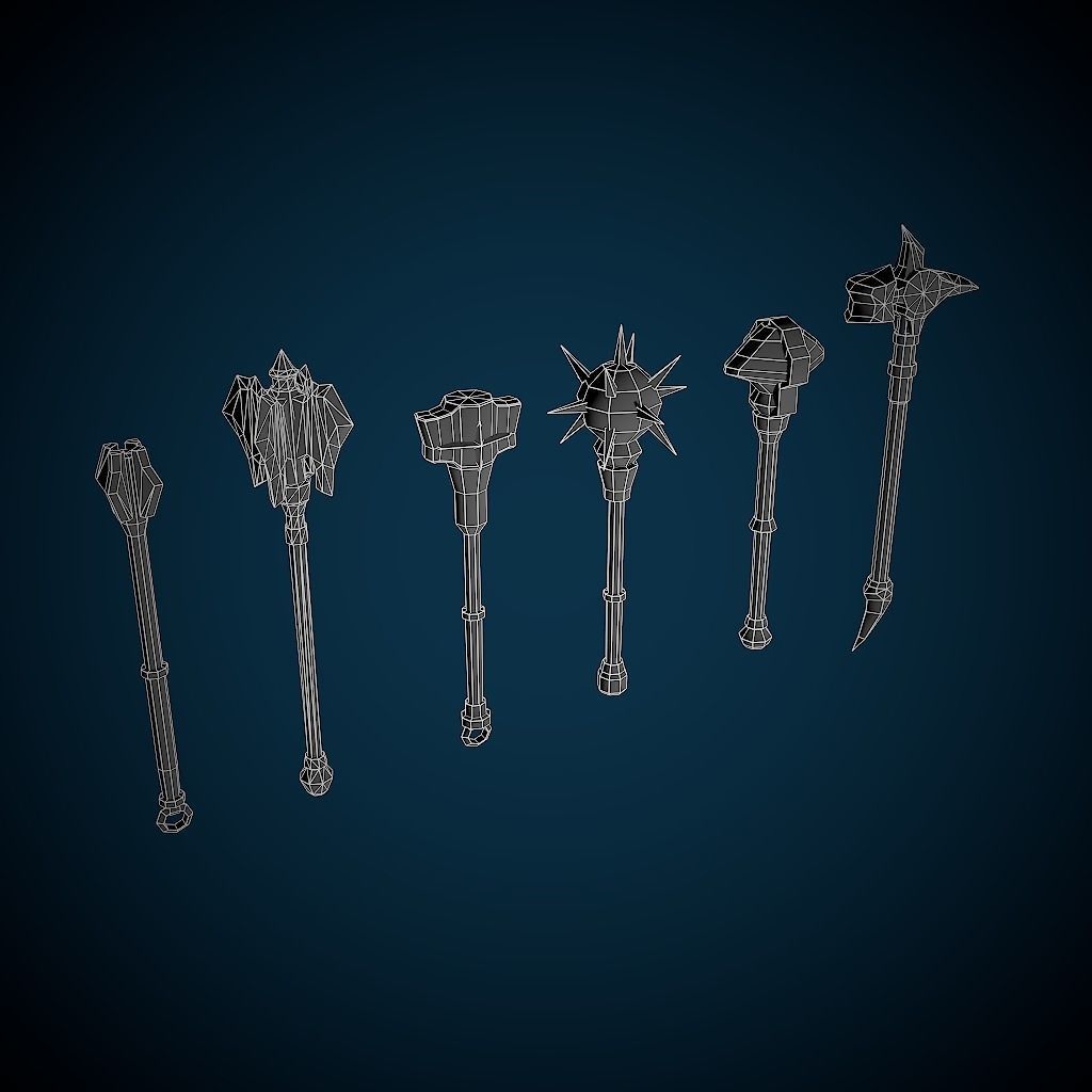3D model Hand - painted set of 48 weapons VR / AR / low-poly | CGTrader