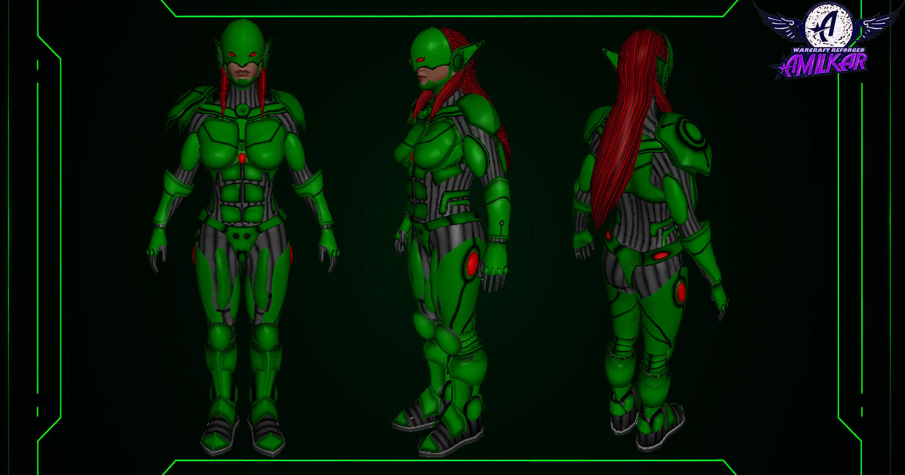 3D model Female Space Elf Archer---Ready for Games VR / AR / low-poly ...