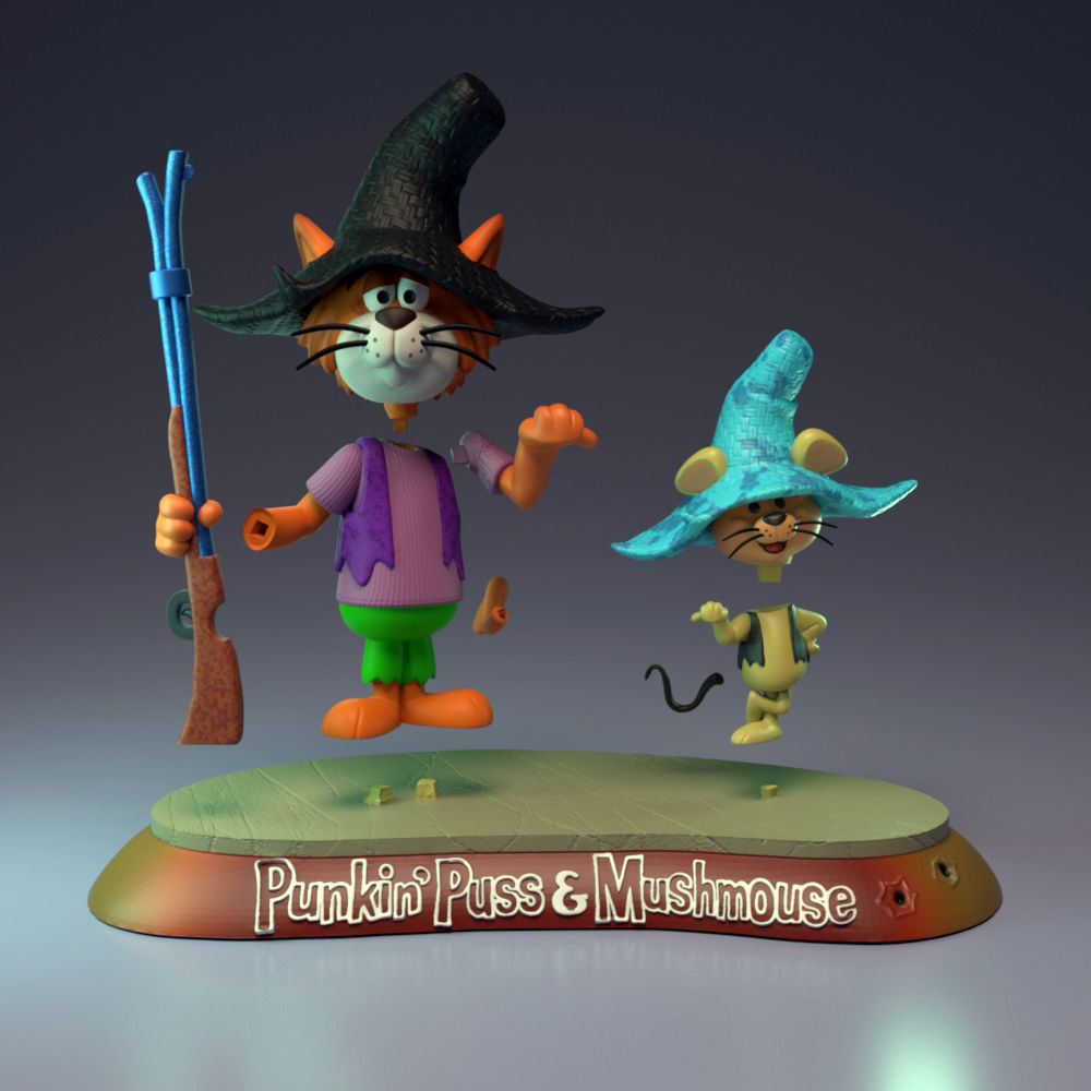 Punkin Puss and Mushmouse 3D model 3D printable | CGTrader