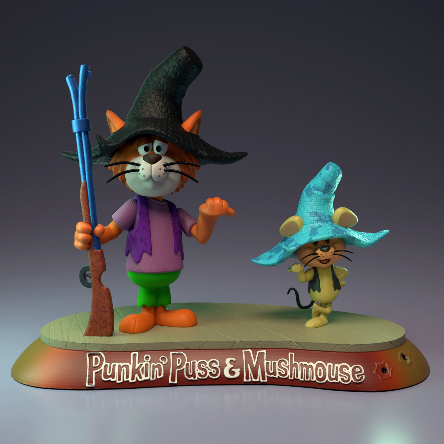 Punkin Puss and Mushmouse 3D model 3D printable | CGTrader
