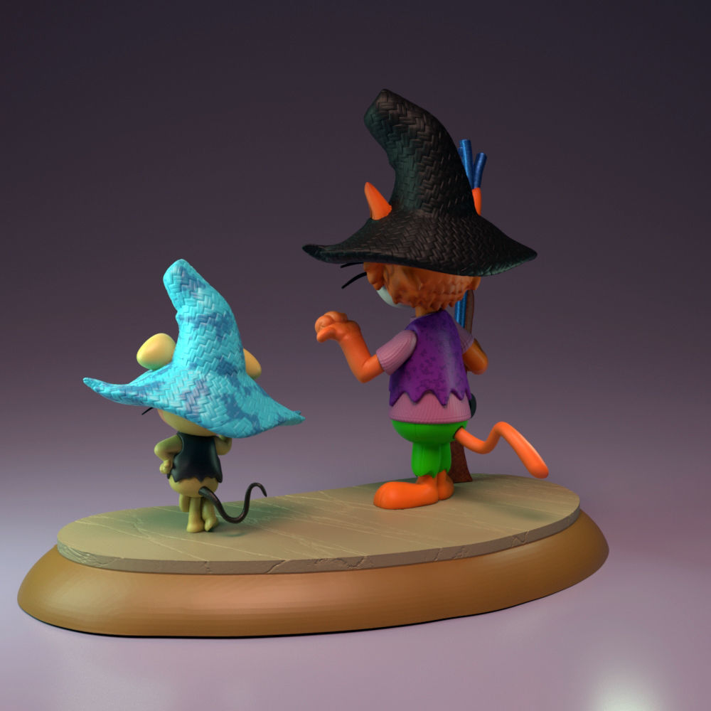 Punkin Puss and Mushmouse 3D model 3D printable | CGTrader
