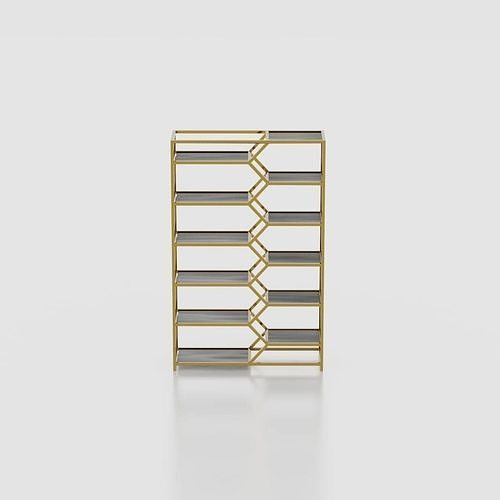Luxurious Shelf Black n Gold 3D model | CGTrader