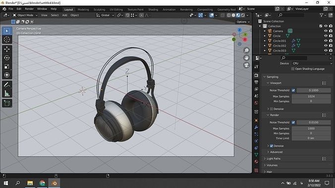 headset headphones 3D model | CGTrader