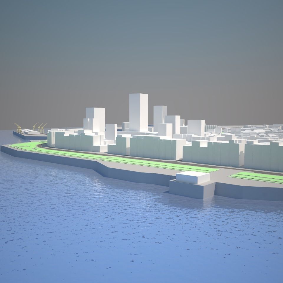 3D model Low Poly Cityscape All Buildings are Lowpoly VR / AR / low ...