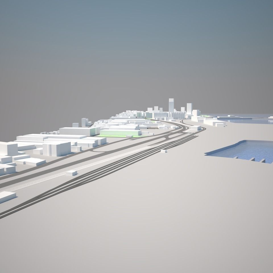 3D model Low Poly Cityscape All Buildings are Lowpoly VR / AR / low ...