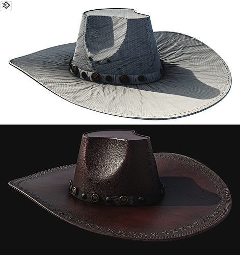 3D model Cowboy Hat 2 Types VR / AR / low-poly | CGTrader