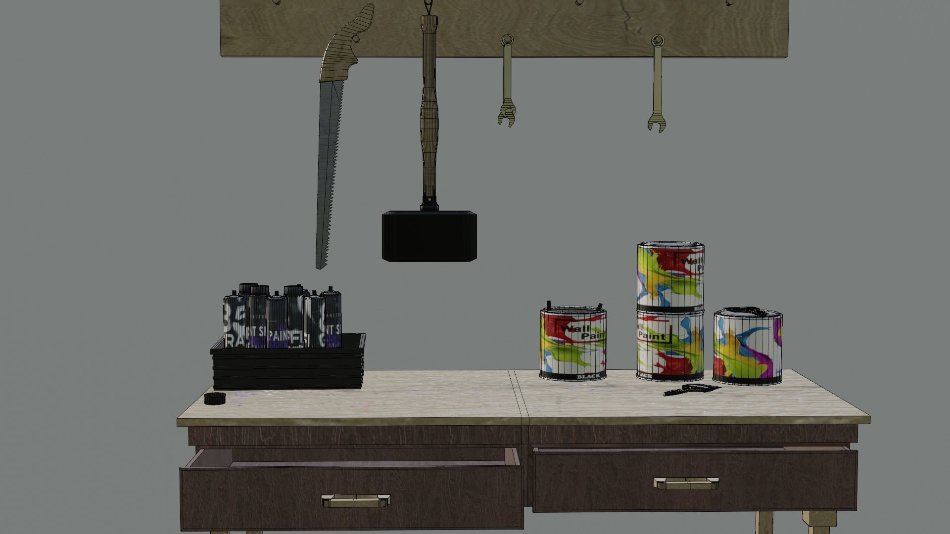 Workshop generator in wooden box 3D model | CGTrader