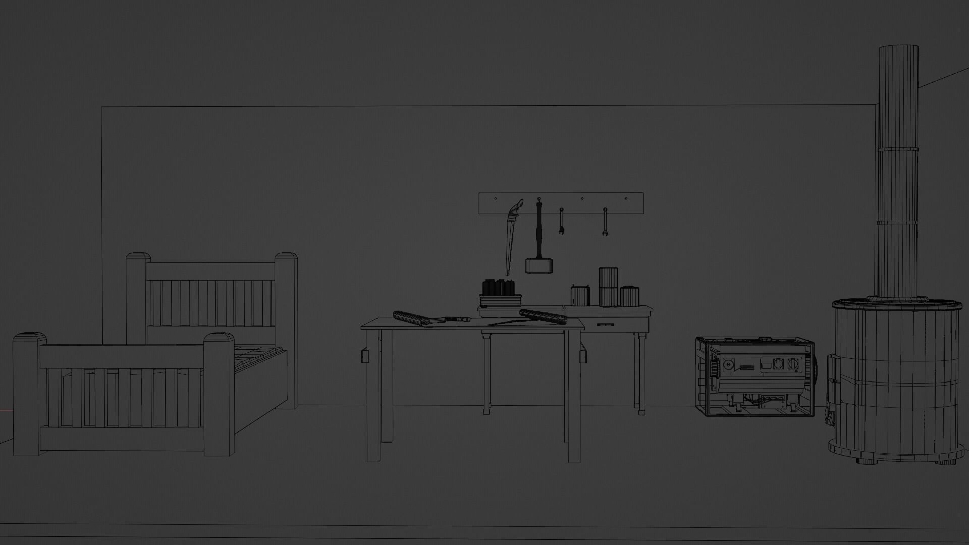 Workshop generator in wooden box 3D model | CGTrader