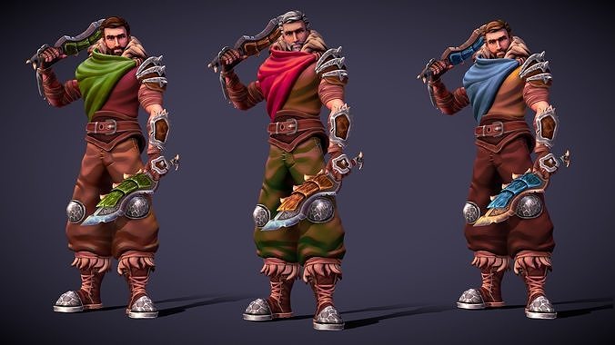3D model Stylized Warrior VR / AR / low-poly | CGTrader