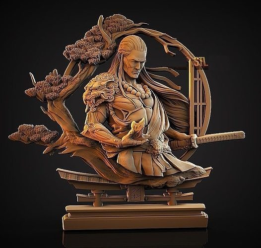 Samurai CNC Stl file 3D model 3D printable | CGTrader