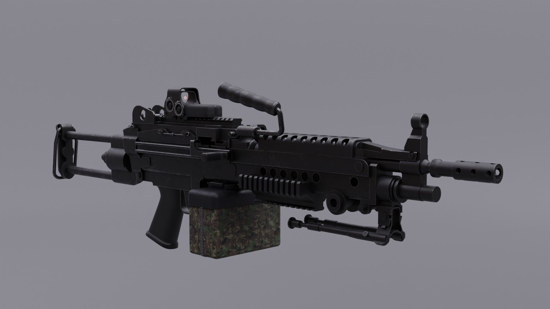 FN MINI M249 Light Machine Gun 3D model | CGTrader