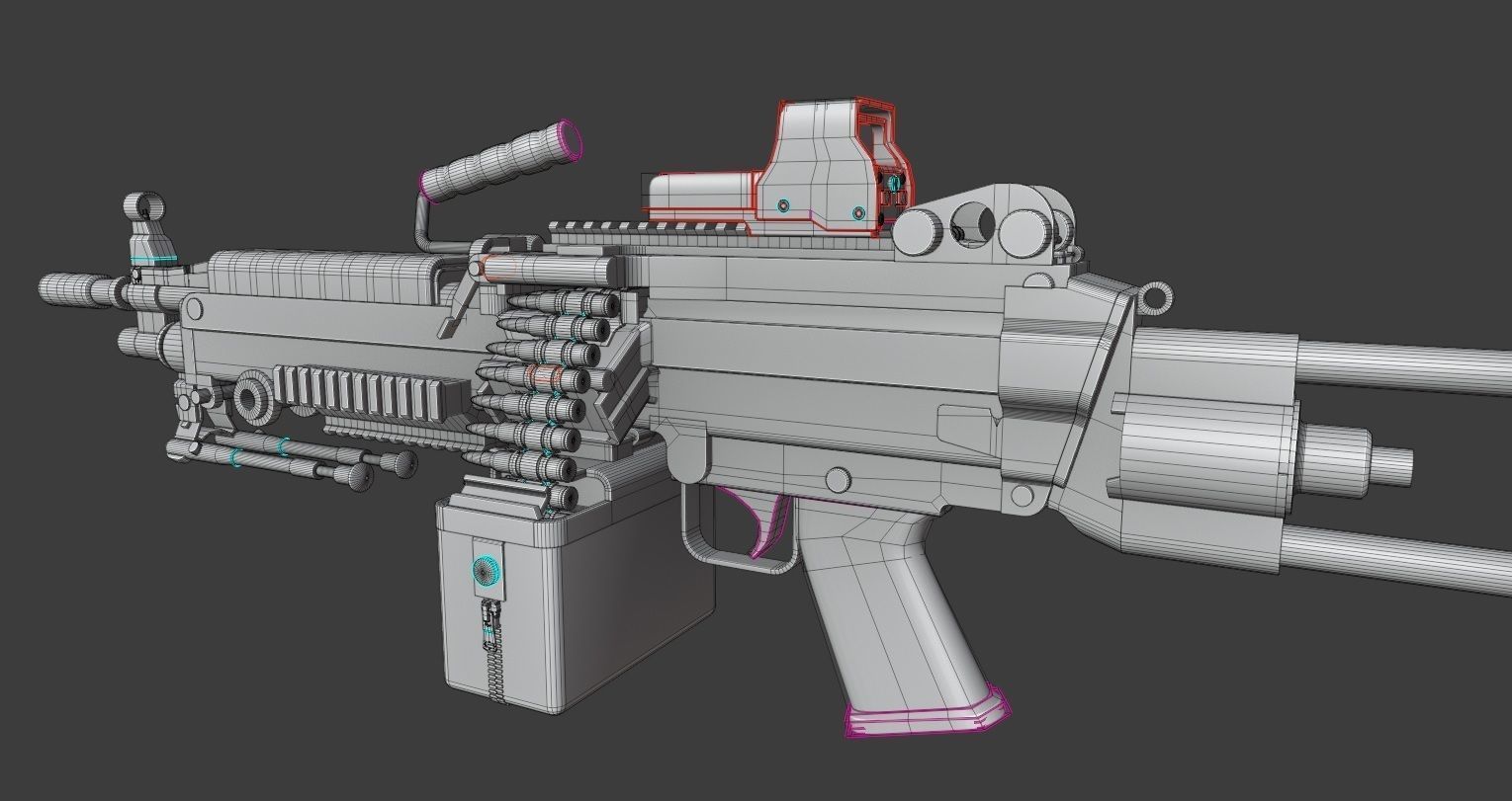 FN MINI M249 Light Machine Gun 3D model | CGTrader