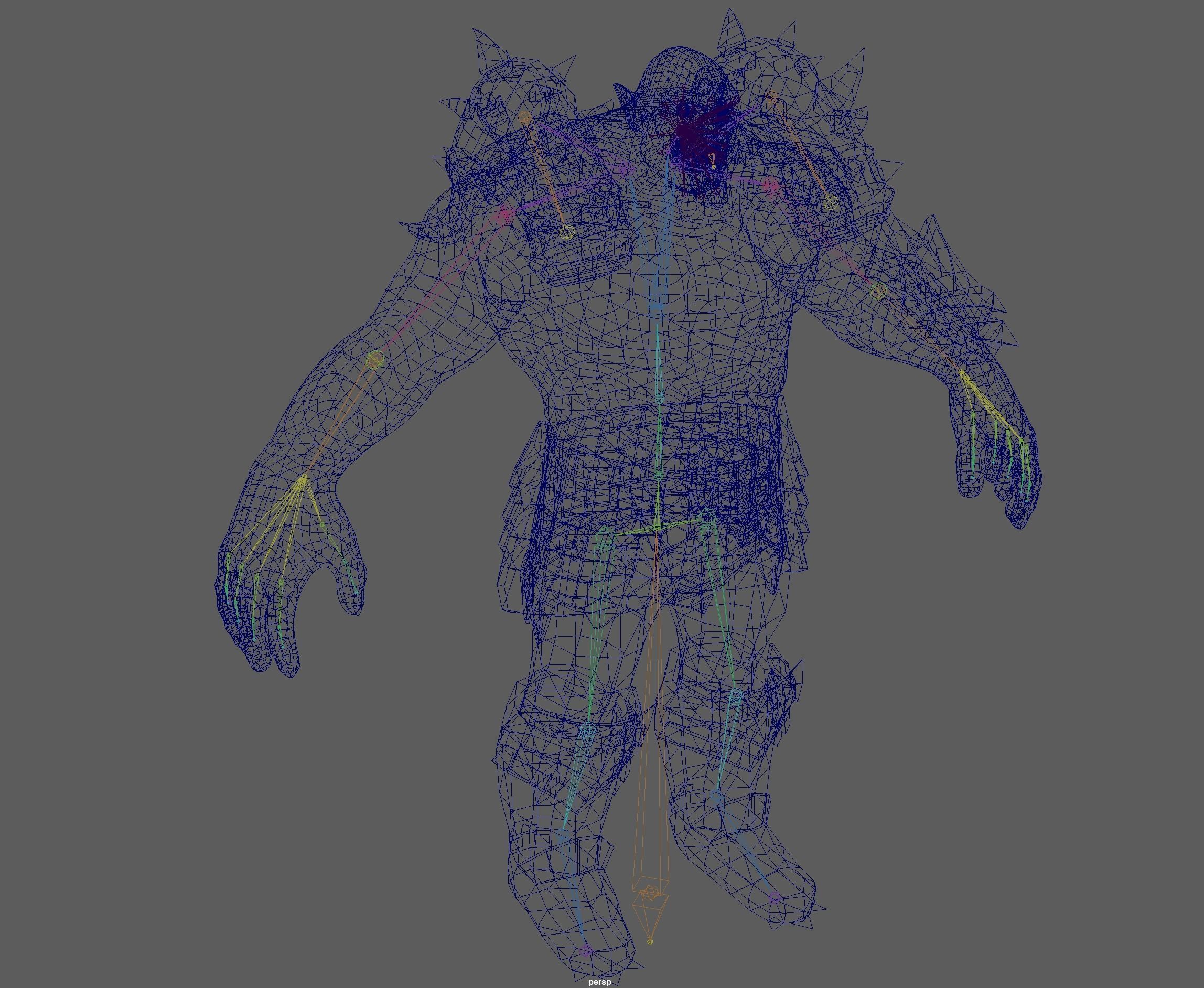 Orc Warrior Rigged Model 3D model rigged | CGTrader