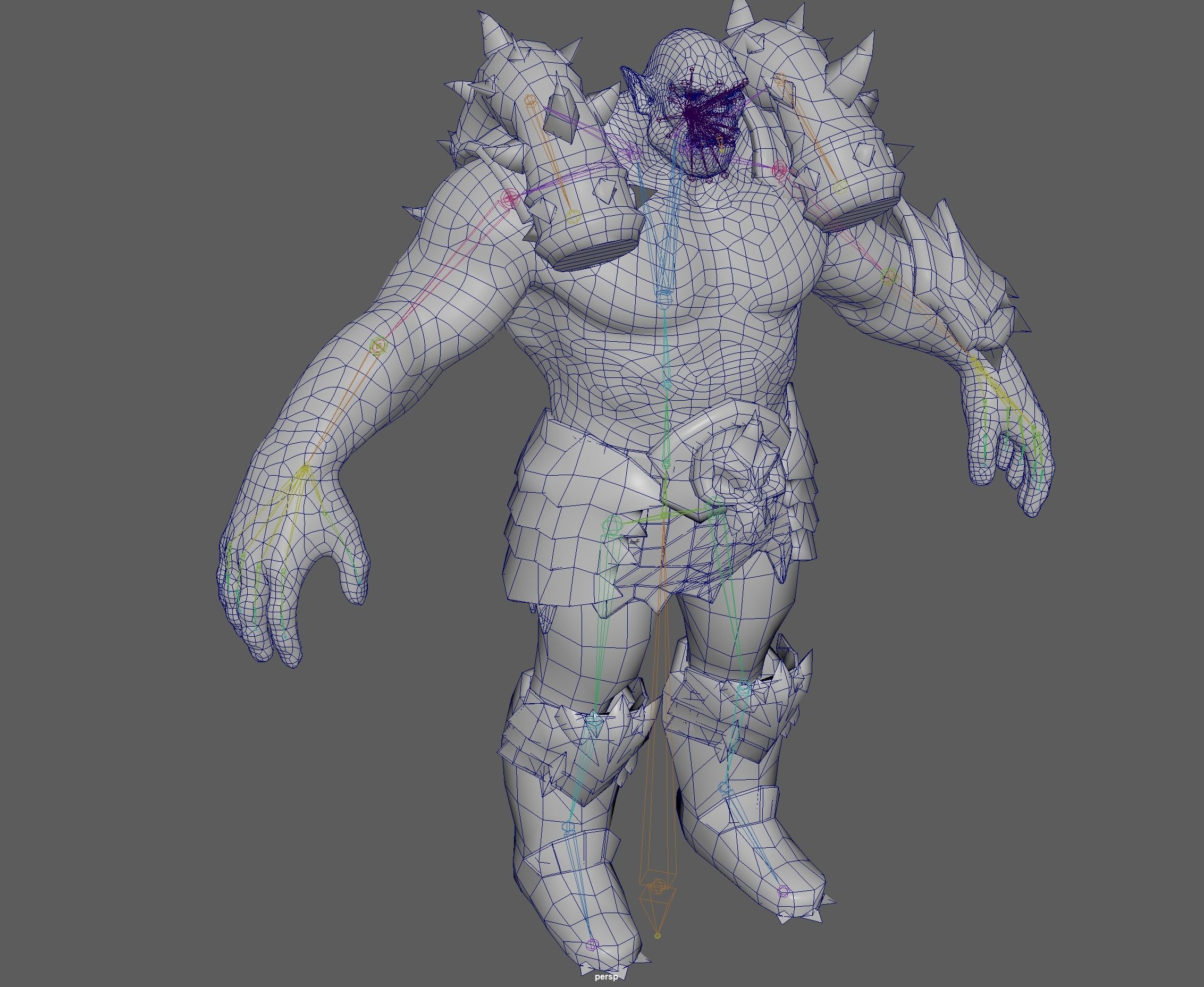 Orc Warrior Rigged Model 3D model rigged | CGTrader