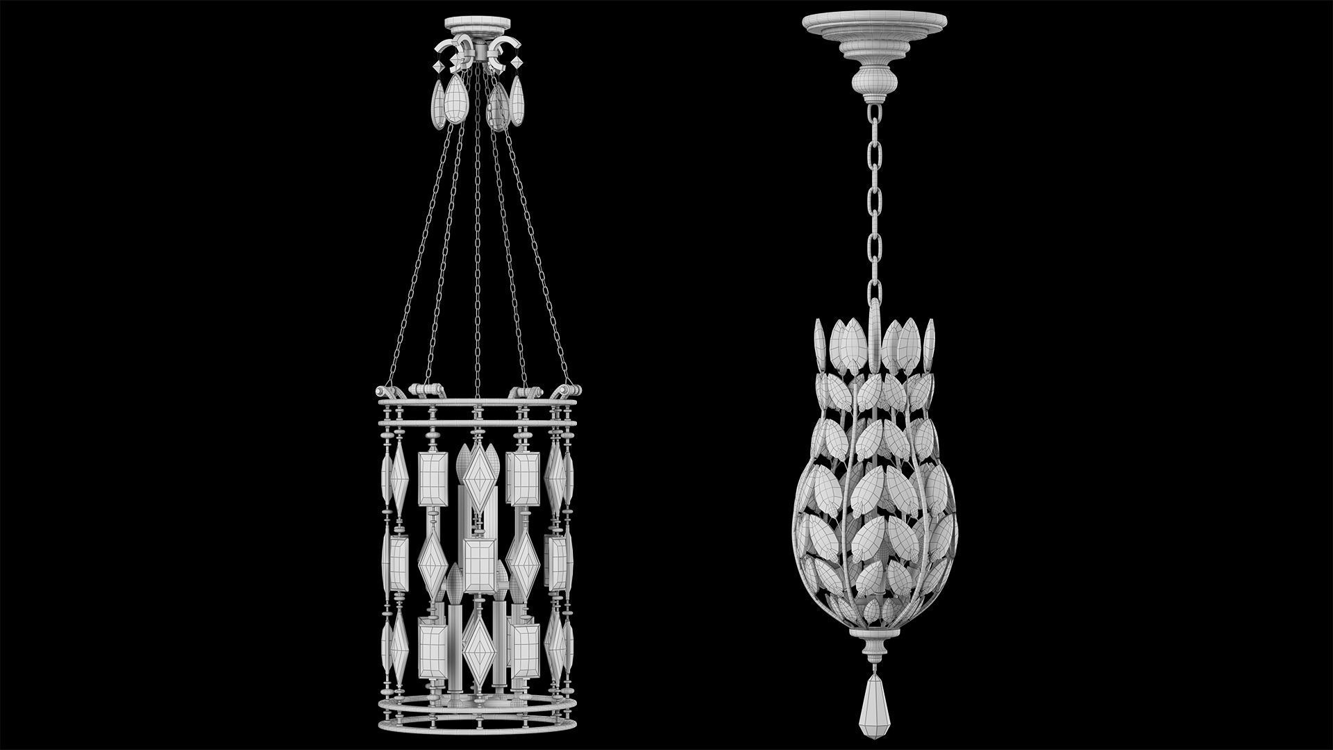Crystal Fine Art Pendants 3D model | CGTrader