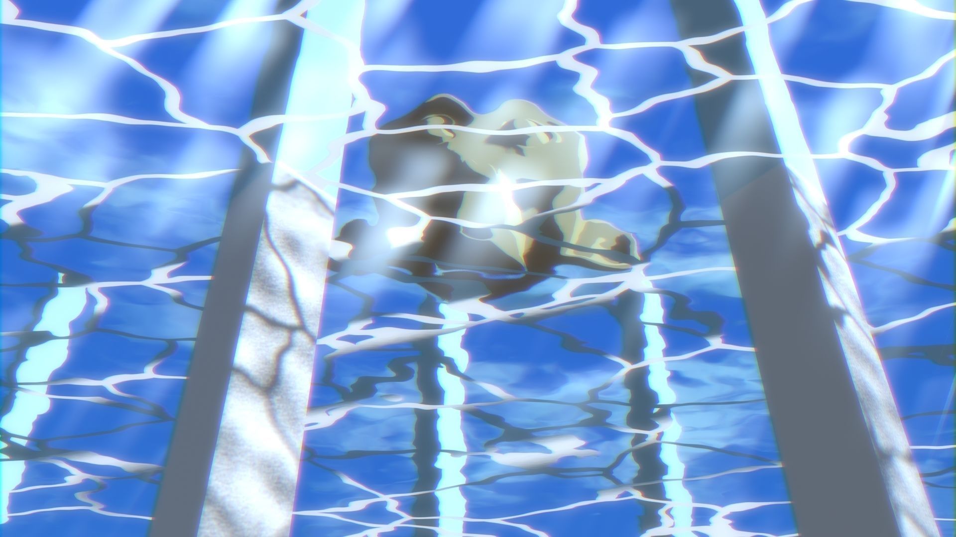 For Anime in Blender - Water Surface and Sun Rays 3D model animated ...