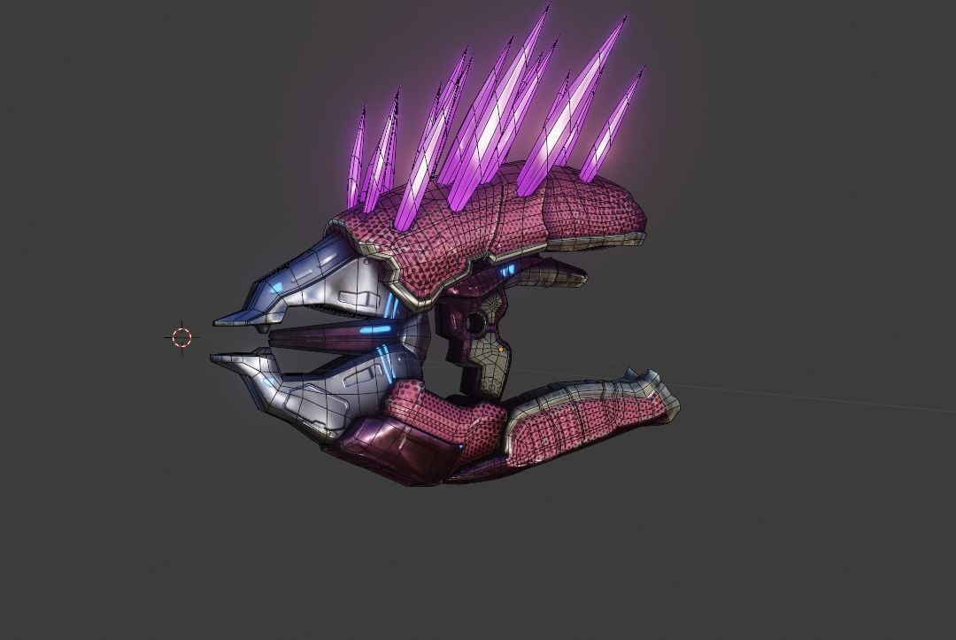 3D model Needler futuristic weapon with lights VR / AR / low-poly ...