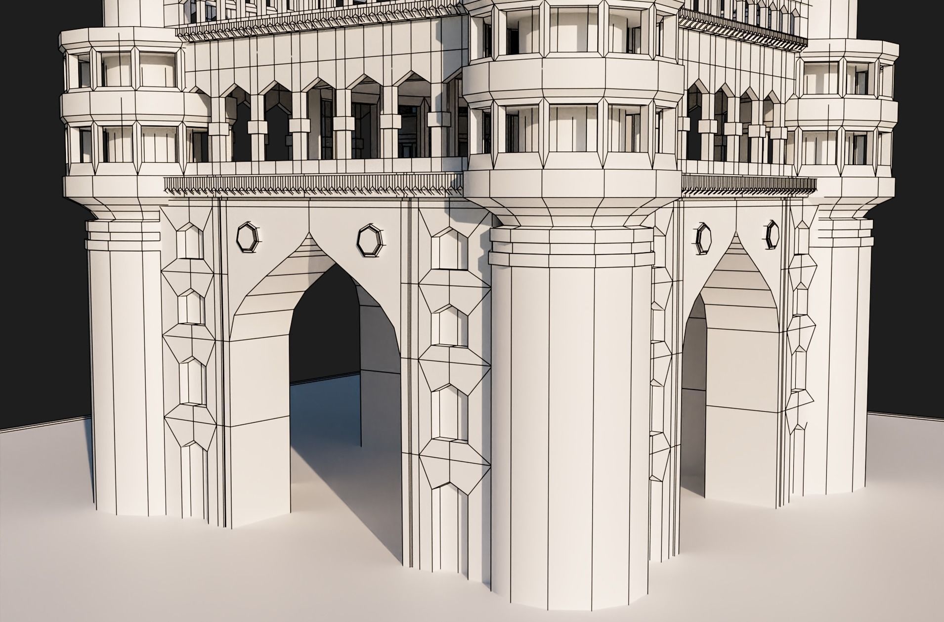 3D model Low-Poly Charminar 3D model VR / AR / low-poly | CGTrader