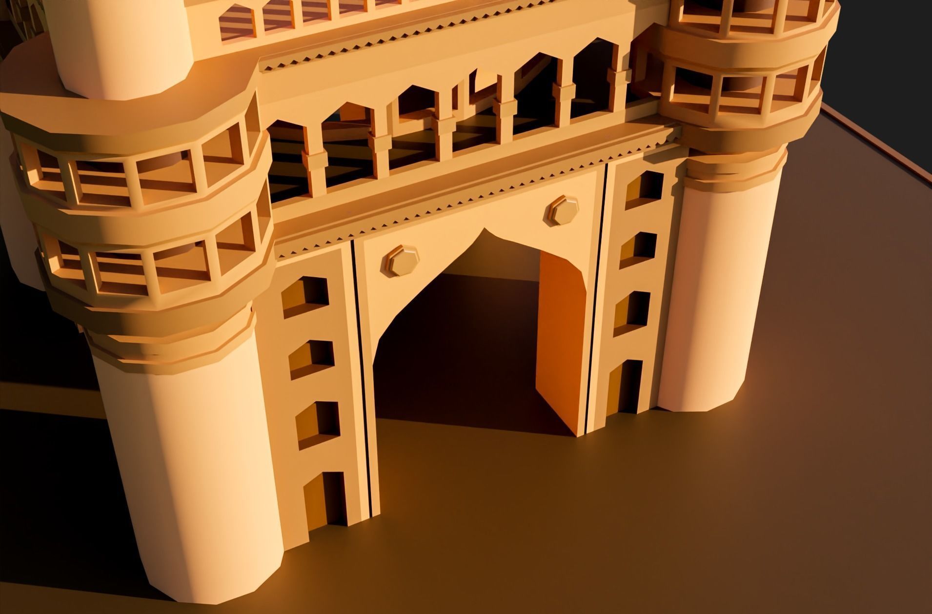 3D model Low-Poly Charminar 3D model VR / AR / low-poly | CGTrader