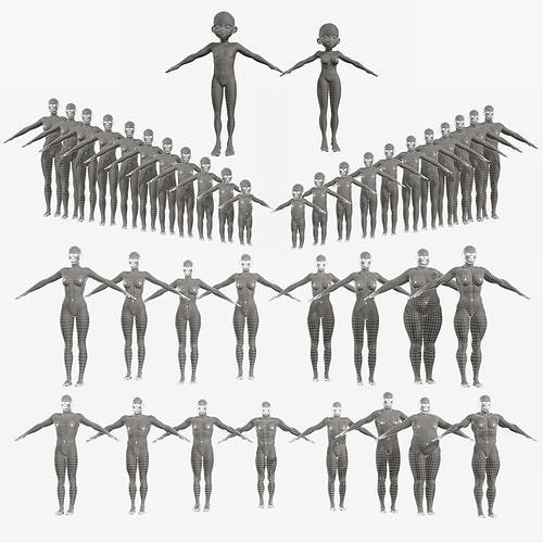 Character 40 Base Shapes Megapak 3D model | CGTrader