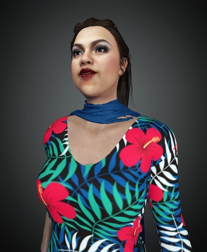 Asian Stylish lady 3D model rigged | CGTrader