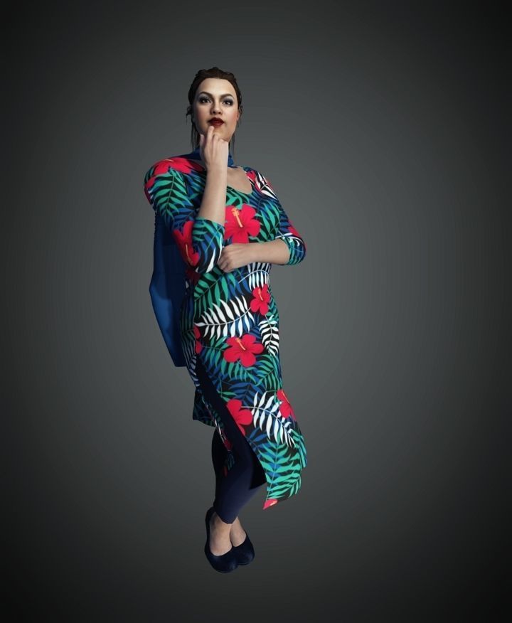 Asian Stylish lady 3D model rigged | CGTrader