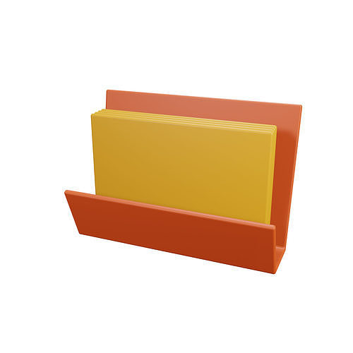 3D model Folder 3D Model orange and business card holder VR / AR / low ...