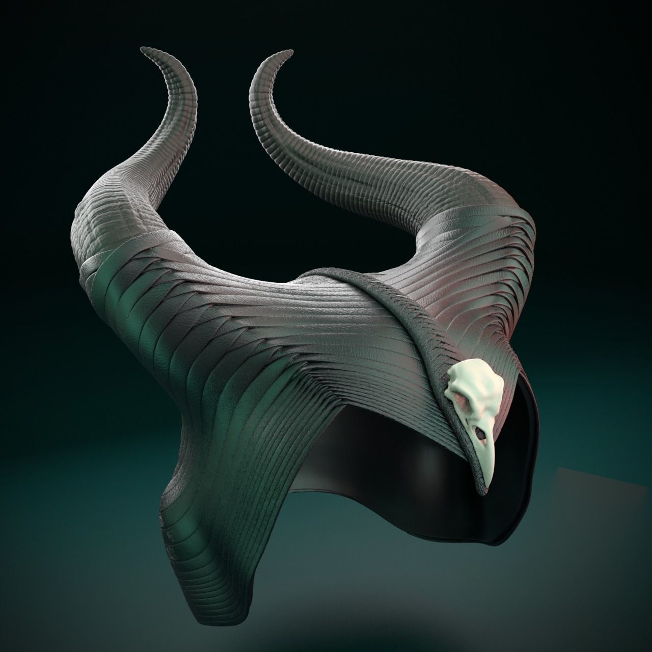 Maleficent 2 Horns Helmet Stl Files 3D Printing Evil Queen 3D model 3D ...