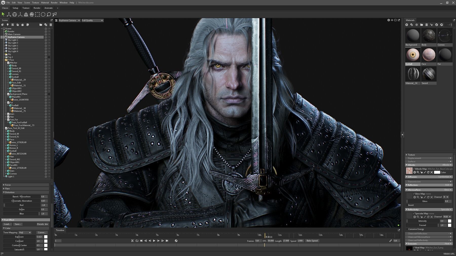 3D model The Witcher Geralt of Rivia - Game ready Assets VR / AR / low ...