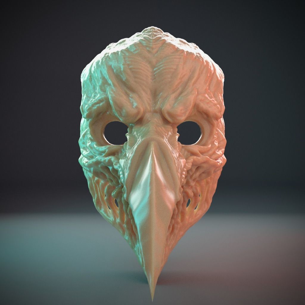 Raven Skull Stl File 3D Printing Scary Horror Reaper Mask Devil 3D ...