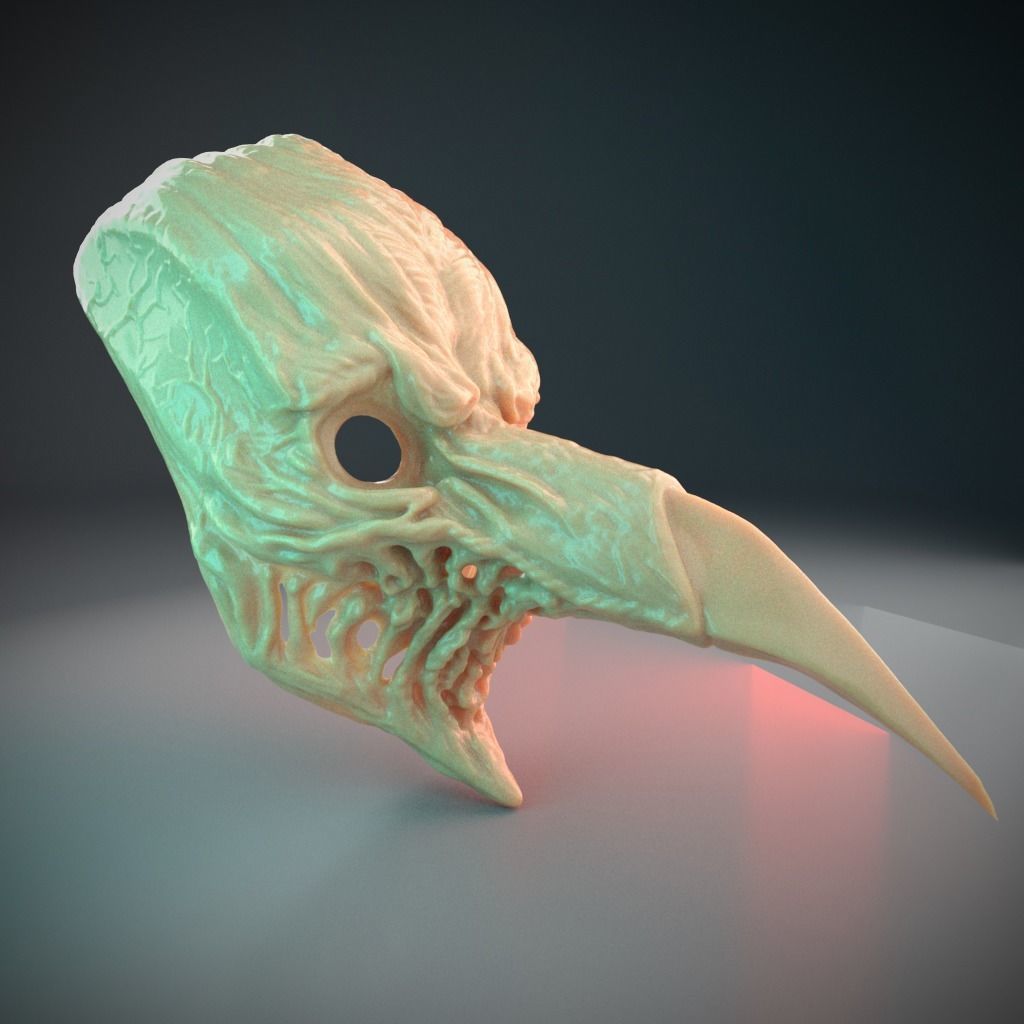 Raven Skull Stl File 3D Printing Scary Horror Reaper Mask Devil 3D ...