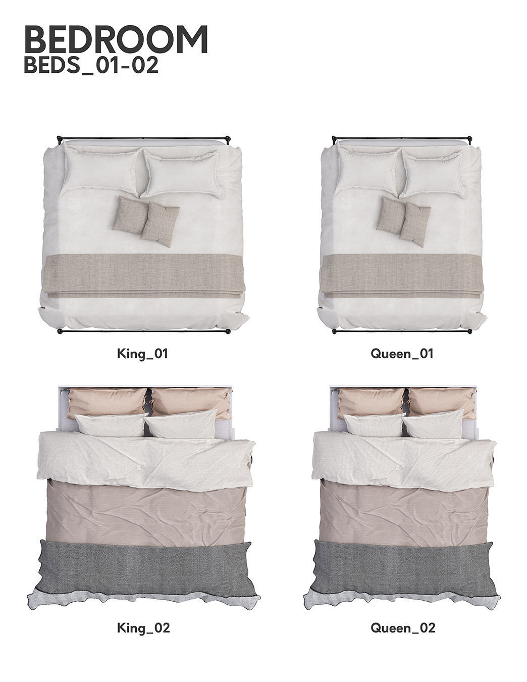 2D Floor Plan Furniture - Top View PSD - MORE than 300 cutouts 3D model ...