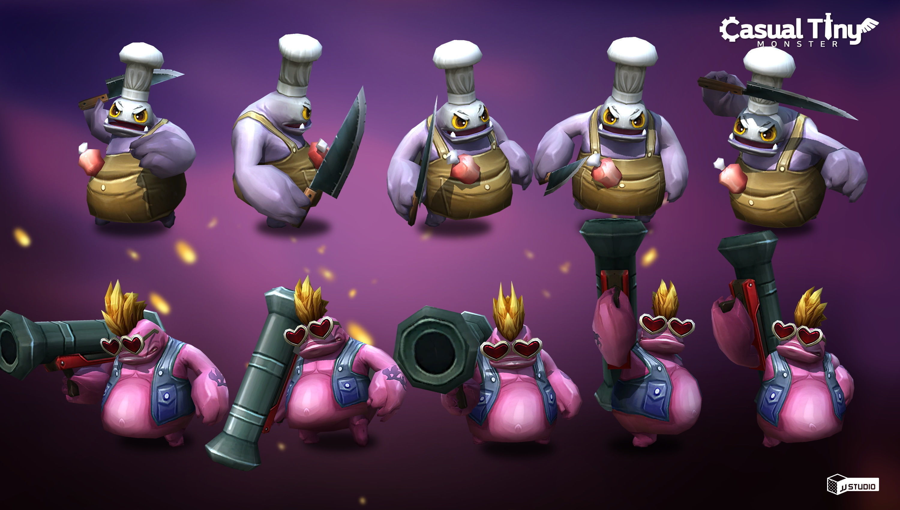 3D model Casual Tiny Monster - Cooker Pack VR / AR / low-poly | CGTrader