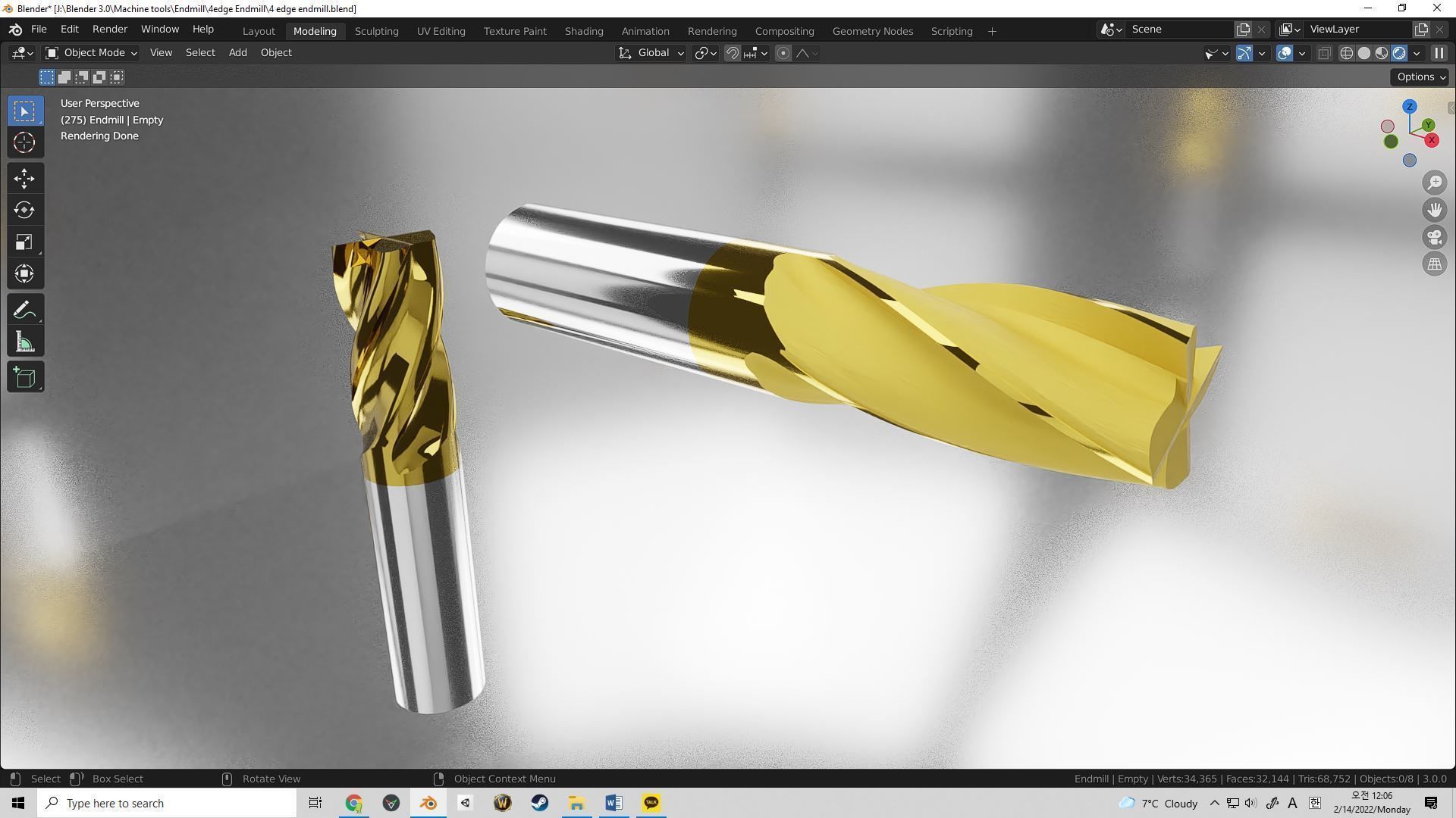 4 EDGE Endmill 3D model | CGTrader