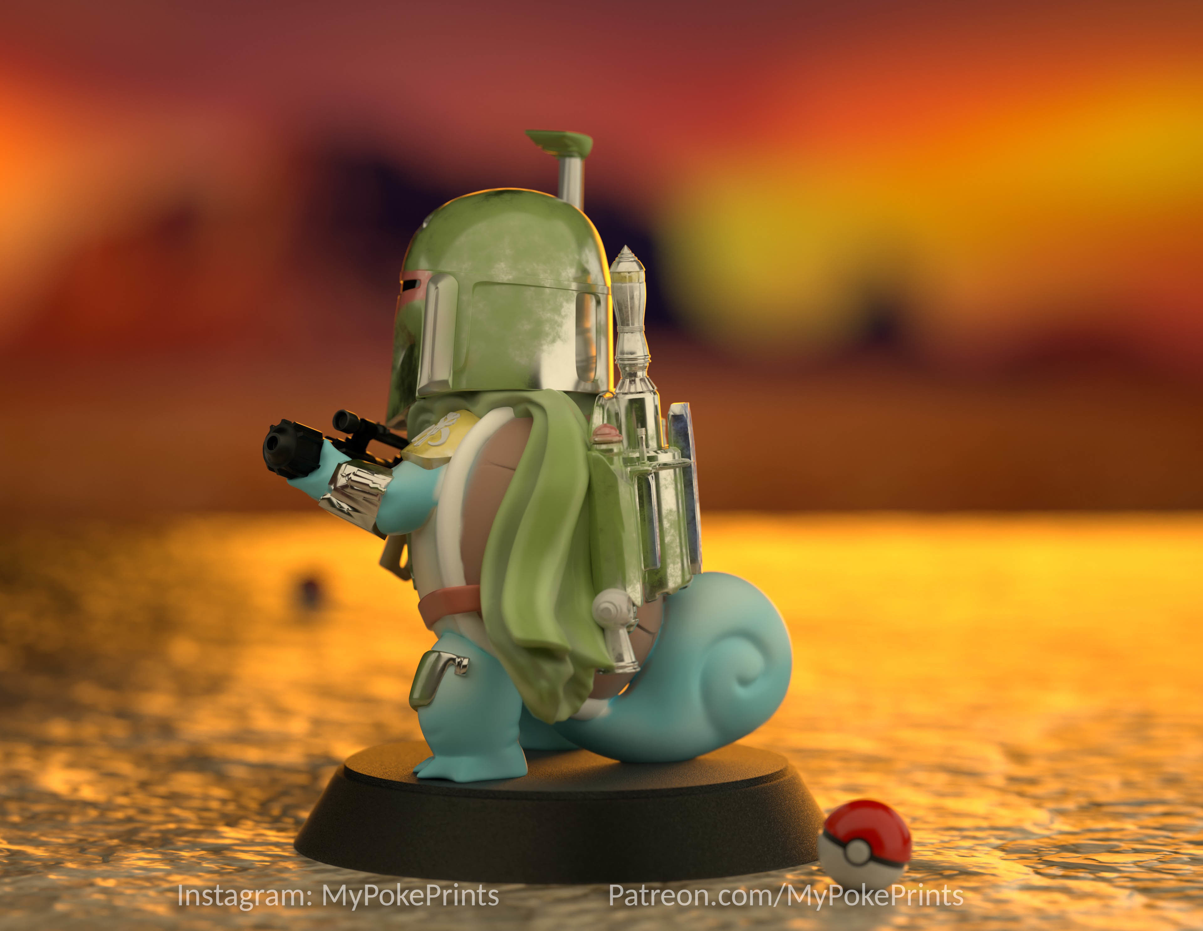 Squirtle Fett - 3D printable Bulbasaur boba fett pokemon mashup 3D ...