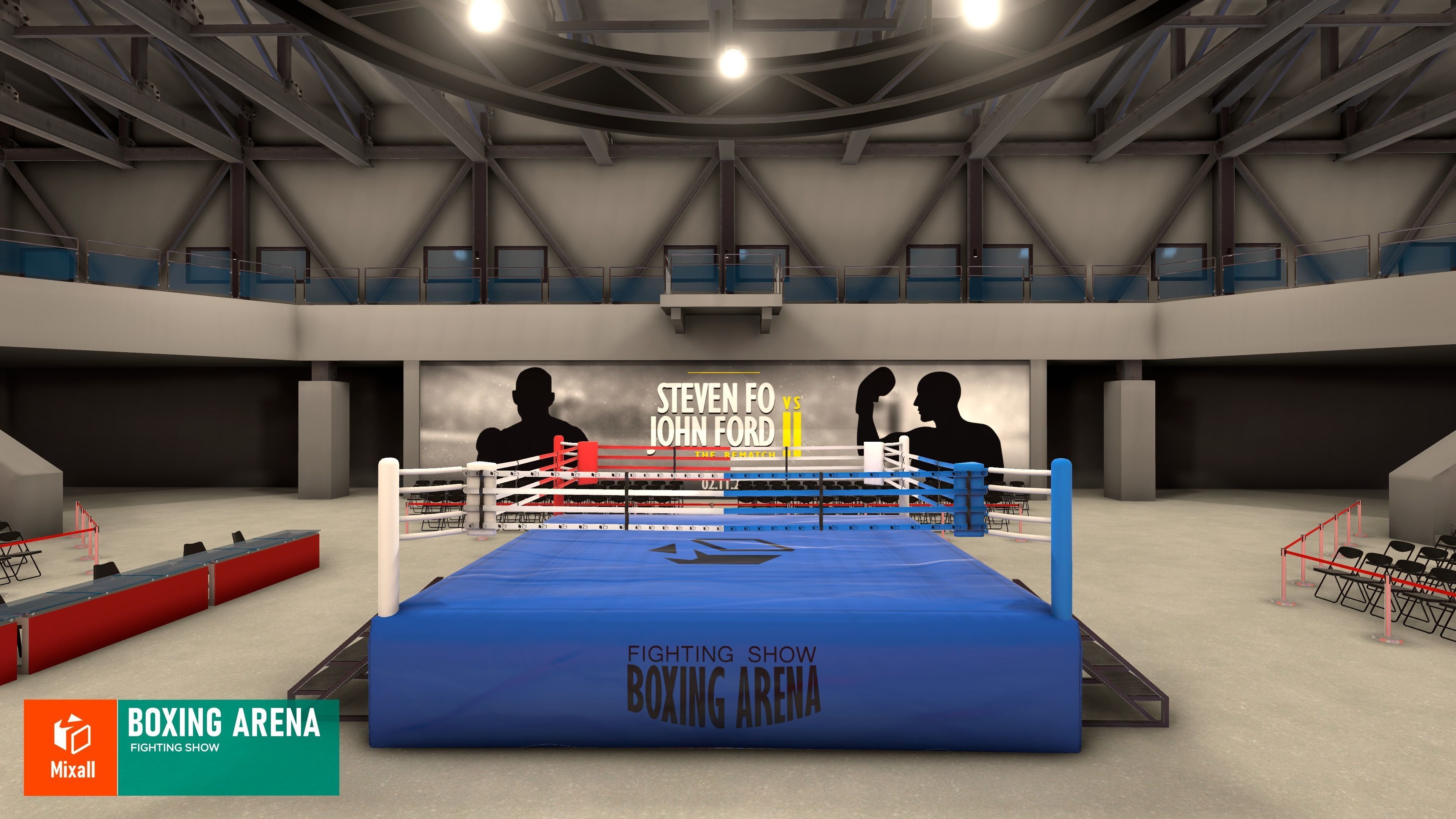 Boxing arena - fighting show 3D model | CGTrader