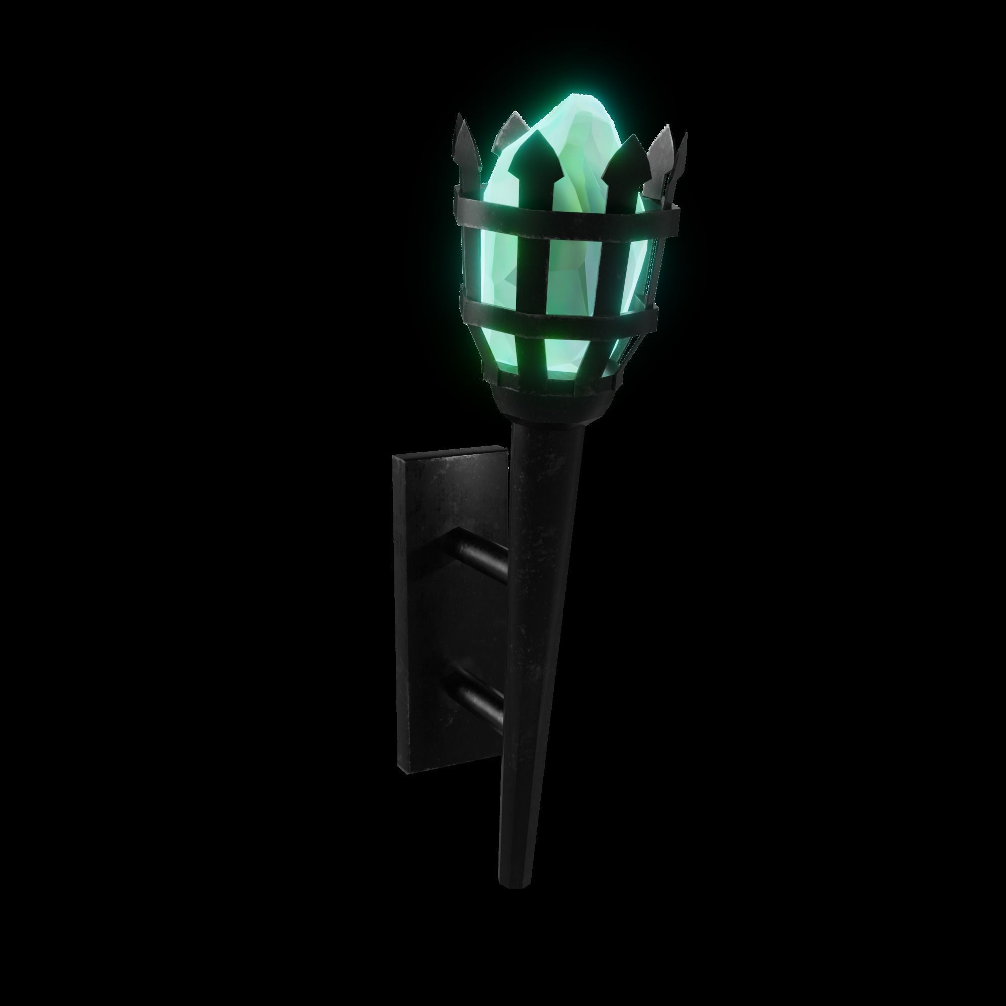 3D model Fantasy crystal torch VR / AR / low-poly | CGTrader