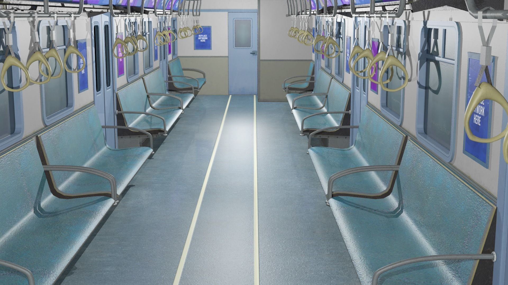 3D model Subway Train Interior VR / AR / low-poly | CGTrader