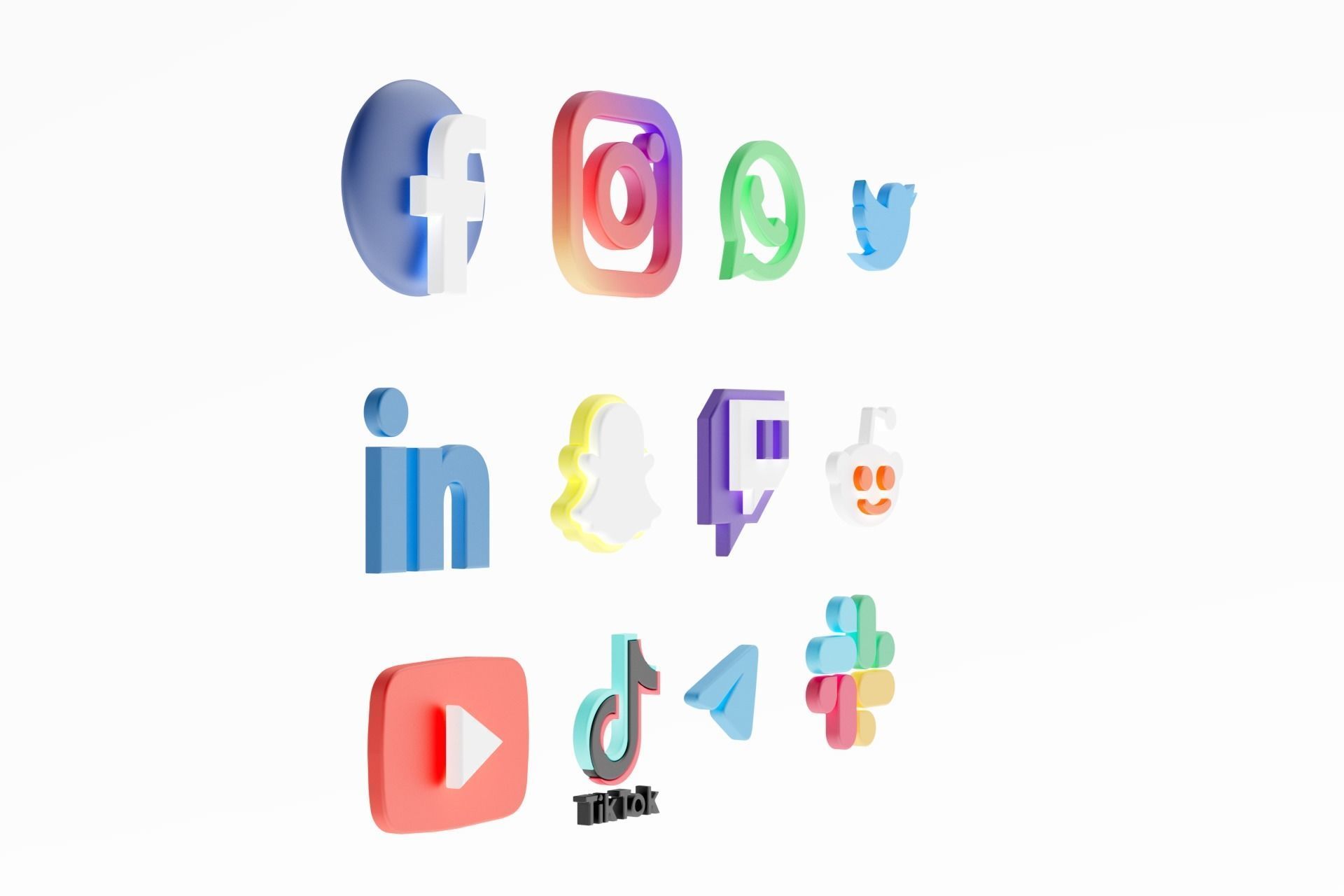 3D Social media icons 3D model | CGTrader
