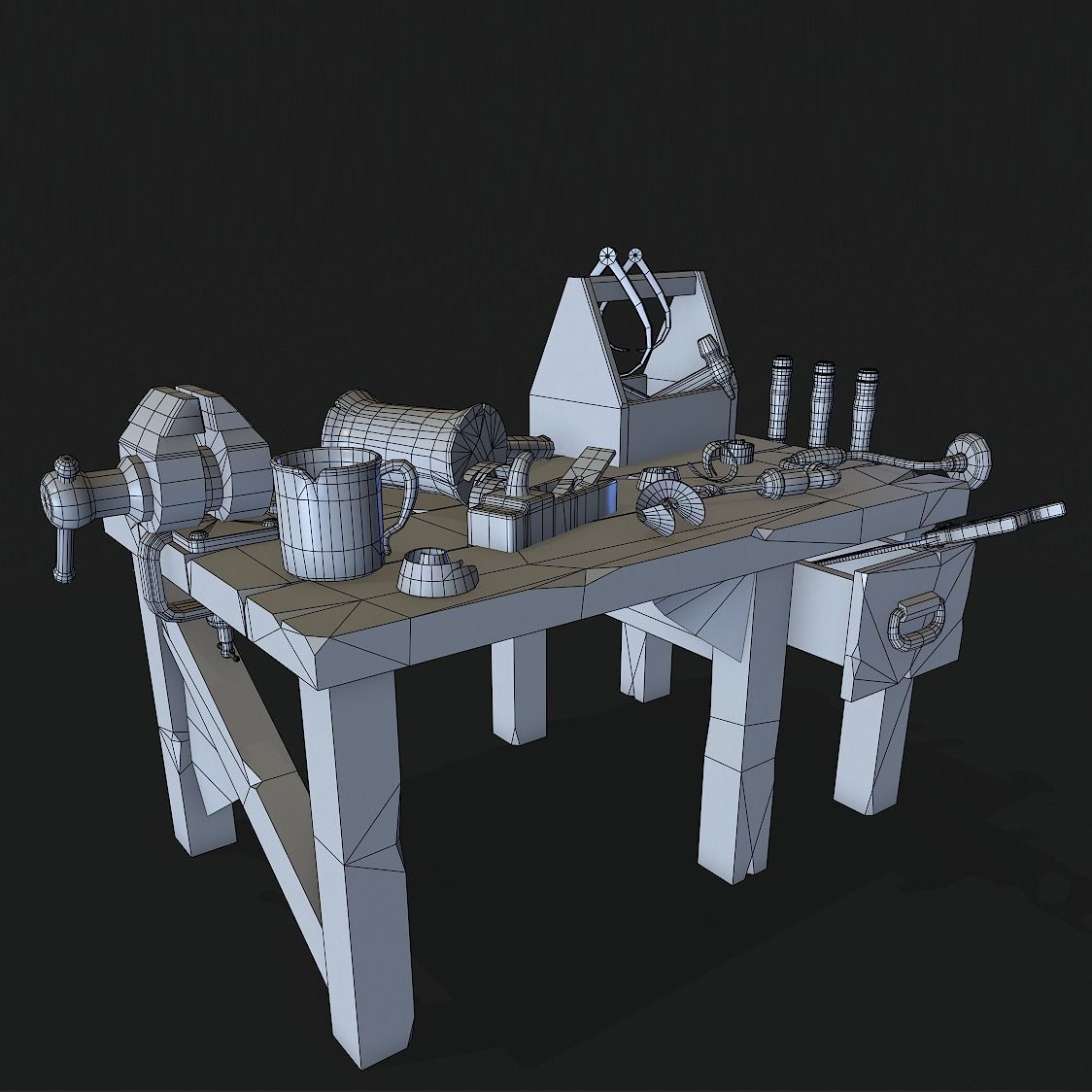 3D model Stylized Carpentry Bench VR / AR / low-poly | CGTrader