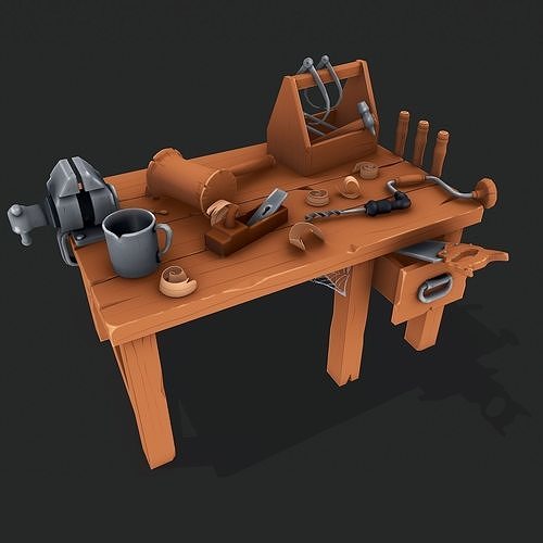 3D model Stylized Carpentry Bench VR / AR / low-poly | CGTrader